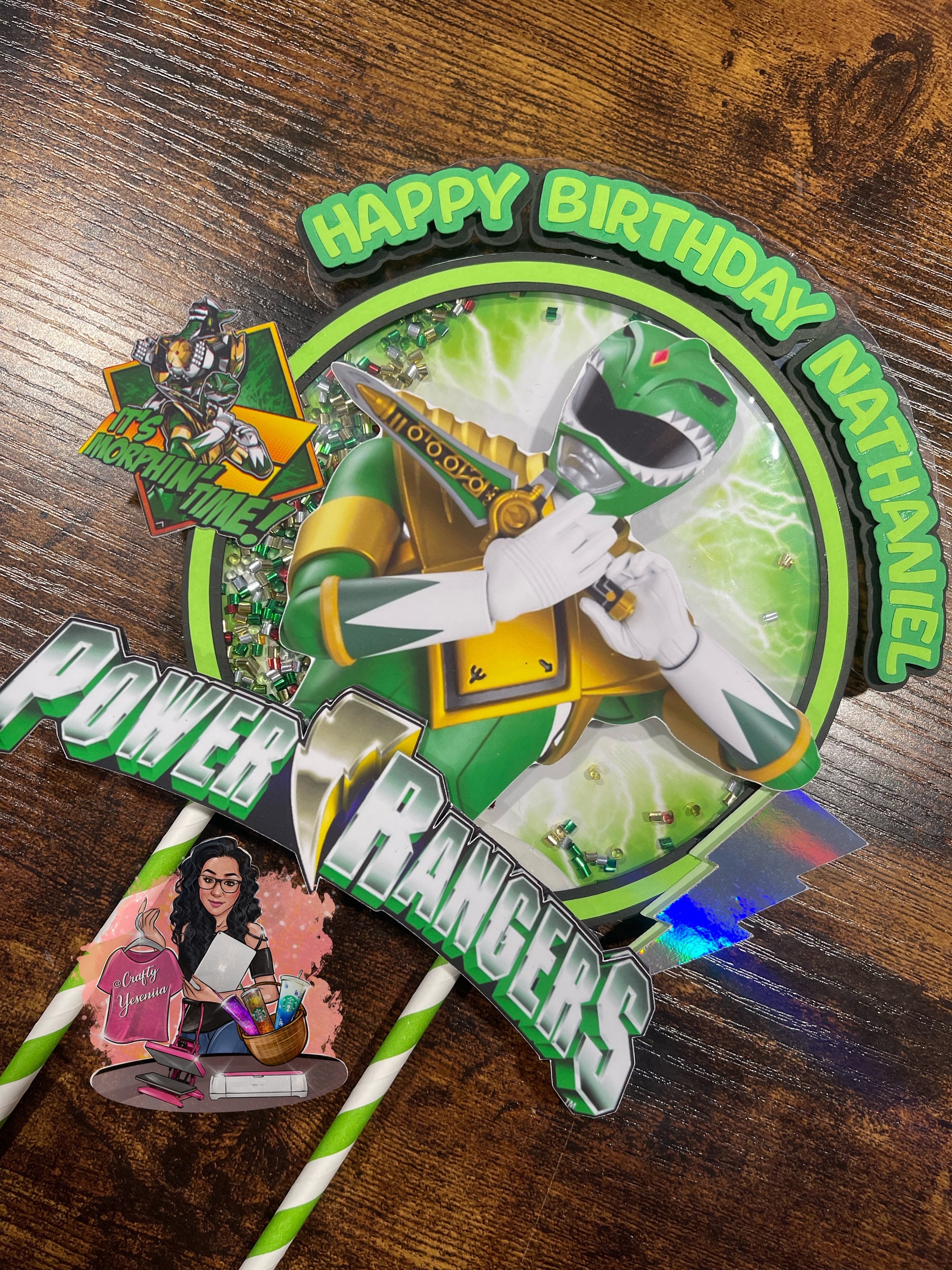 Power Cake Topper, Ranger Cake Topper, Personalized, Shaker Cake Topper ...