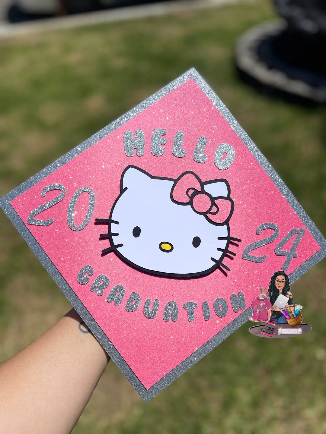 Kitty Graduation Cap Topper, Hello, Grad Gift, Graduation 2024 ...