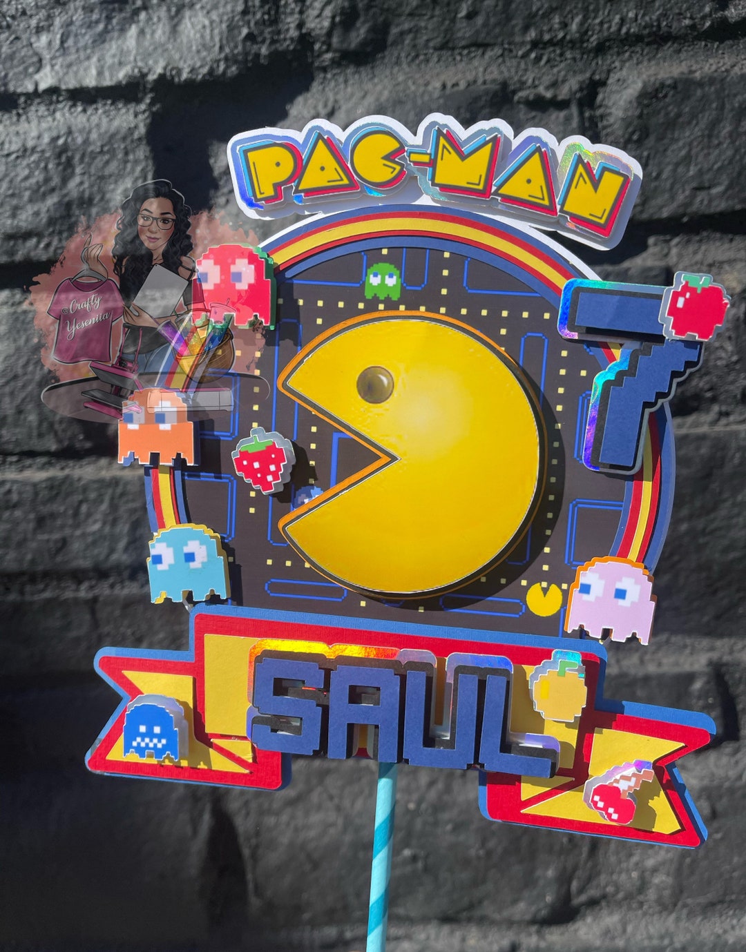 Gamer Cake Topper, Arcade Game Topper, Birthday Custom Cake Topper ...