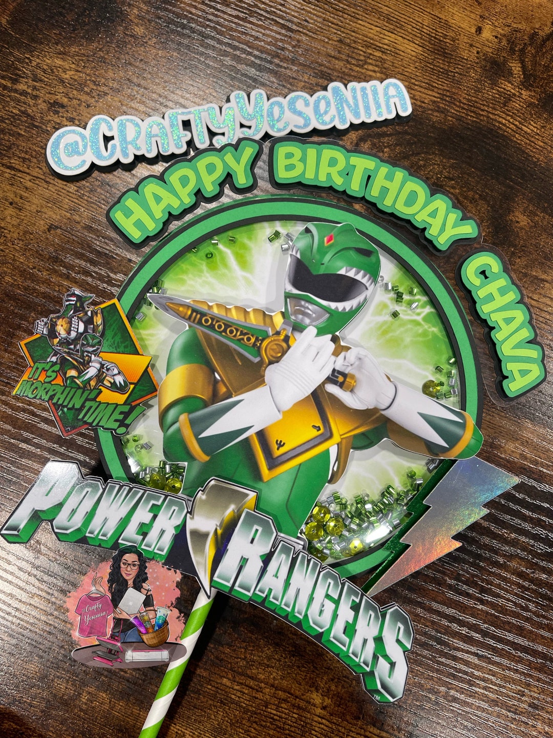 Power Cake Topper, Ranger Cake Topper, Personalized, Shaker Cake Topper ...