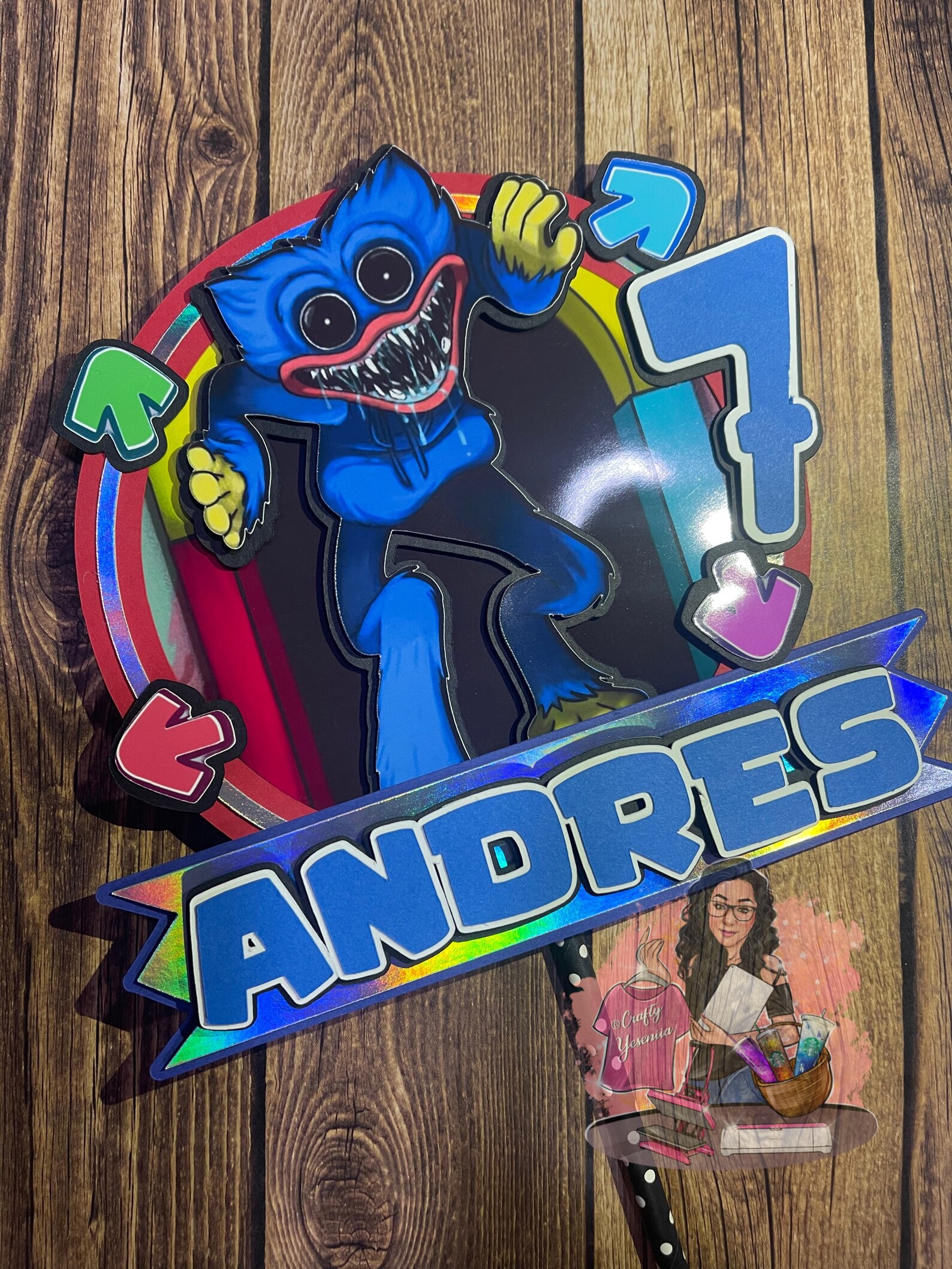 Huggy Wuggy Cake Topper Gamer Cake Topper Huggy Wuggy Video - Etsy Finland