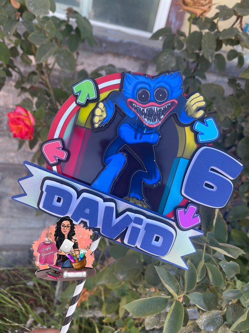 Huggy Wuggy Cake Topper Gamer Cake Topper Huggy Wuggy Video - Etsy