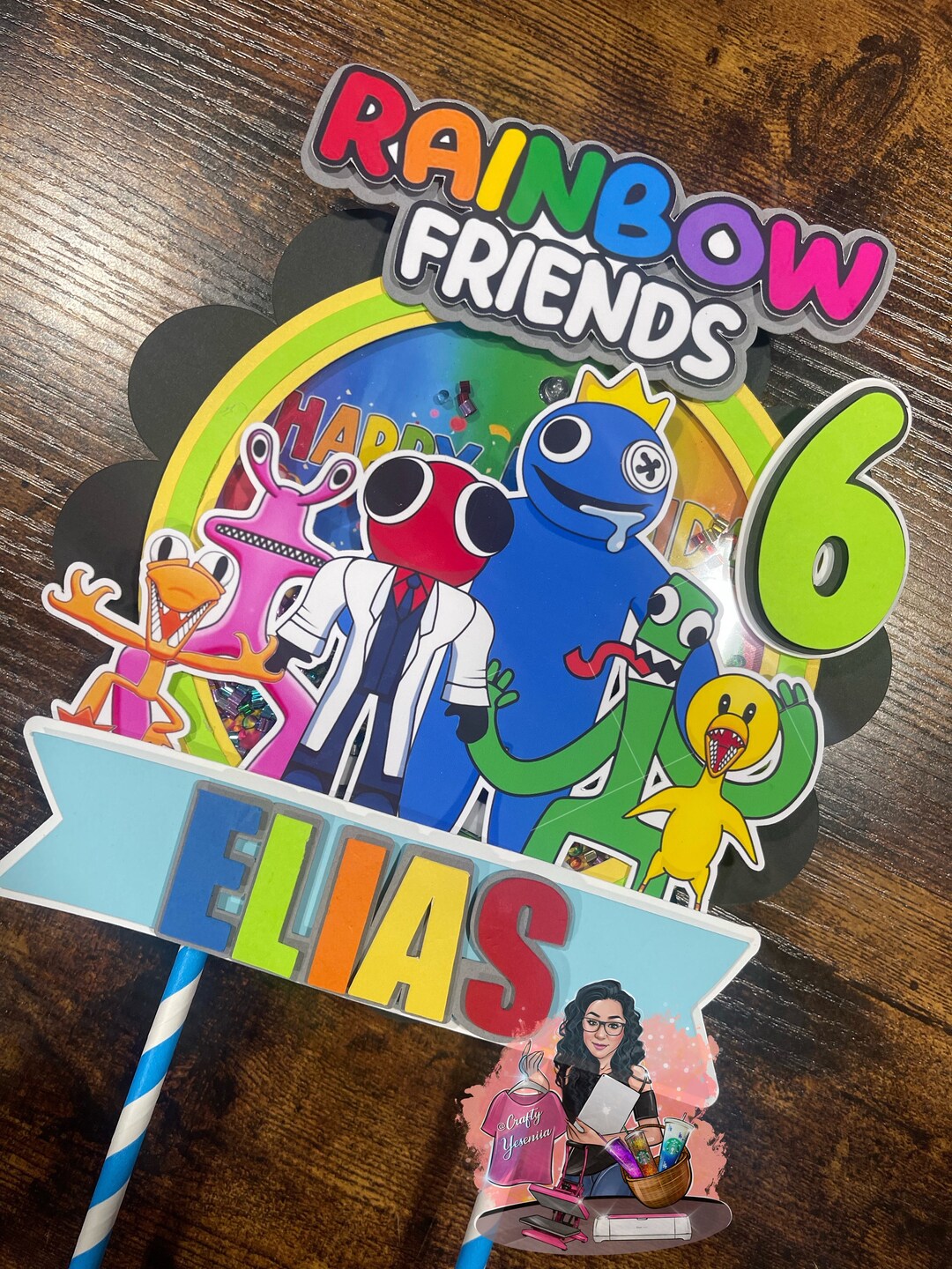 Rainbow Friends Cake Topper, Cake Topper, Kids Party Decor, Custom ...
