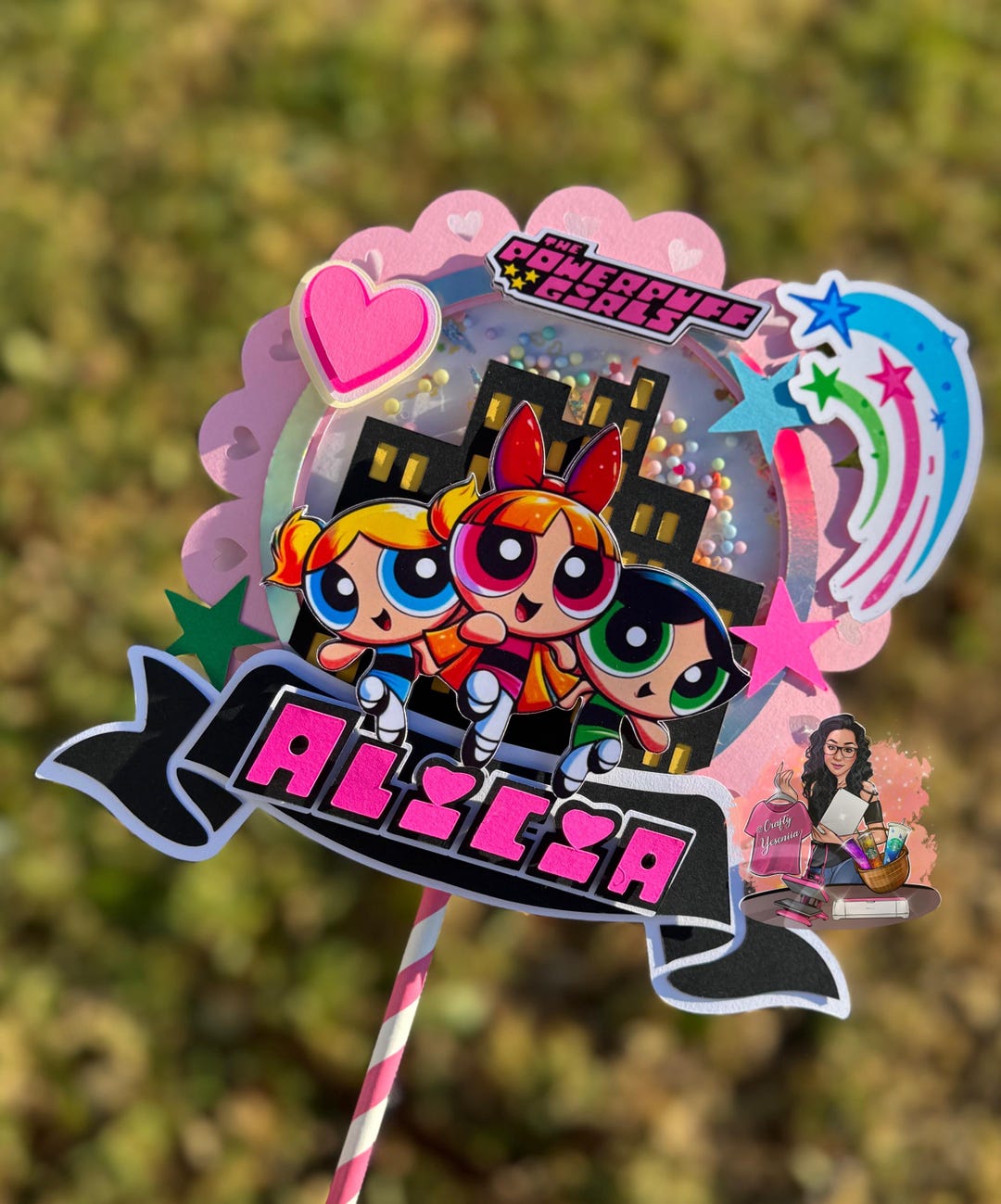 Puff Girl Cake Topper | Power Girl | Personalized Topper | 3d Shaker ...