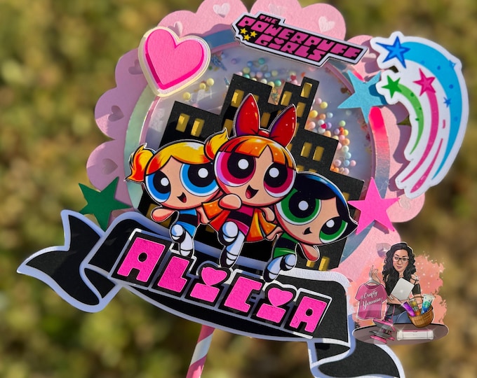 Puff Girl Cake Topper | Power Girl | Personalized Topper | 3d Shaker ...