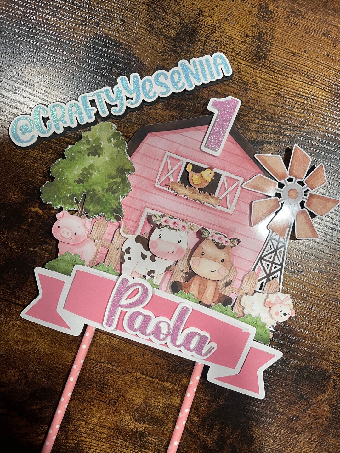 Barn Farm Cake Topper, Personalized Cake Topper, Farm, Animal Topper ...