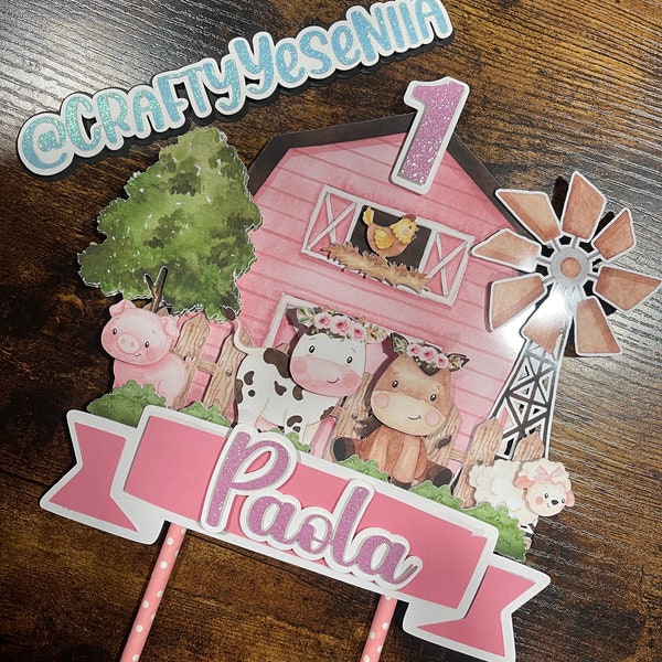 Farm Animal Personalized Cake Topper - Etsy