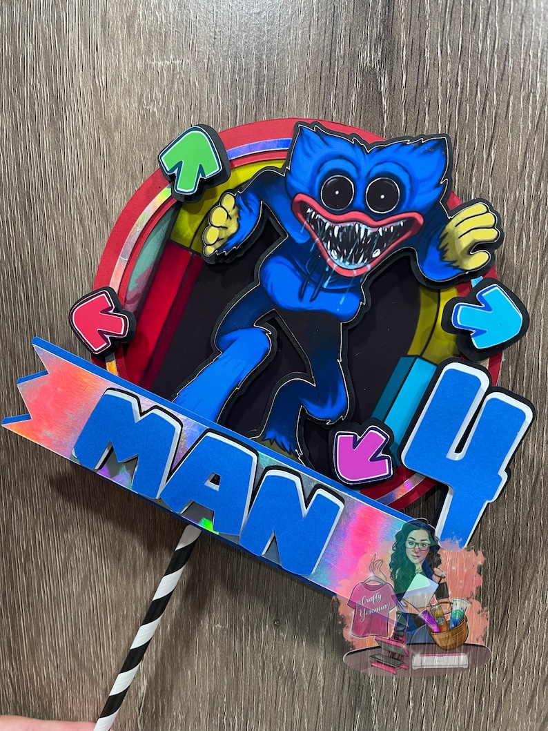 Huggy Wuggy Cake Topper Gamer Cake Topper Huggy Wuggy Video - Etsy