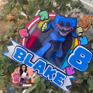 Huggy Wuggy Cake Topper, Gamer Cake Topper Huggy Wuggy, Video Game Cake ...