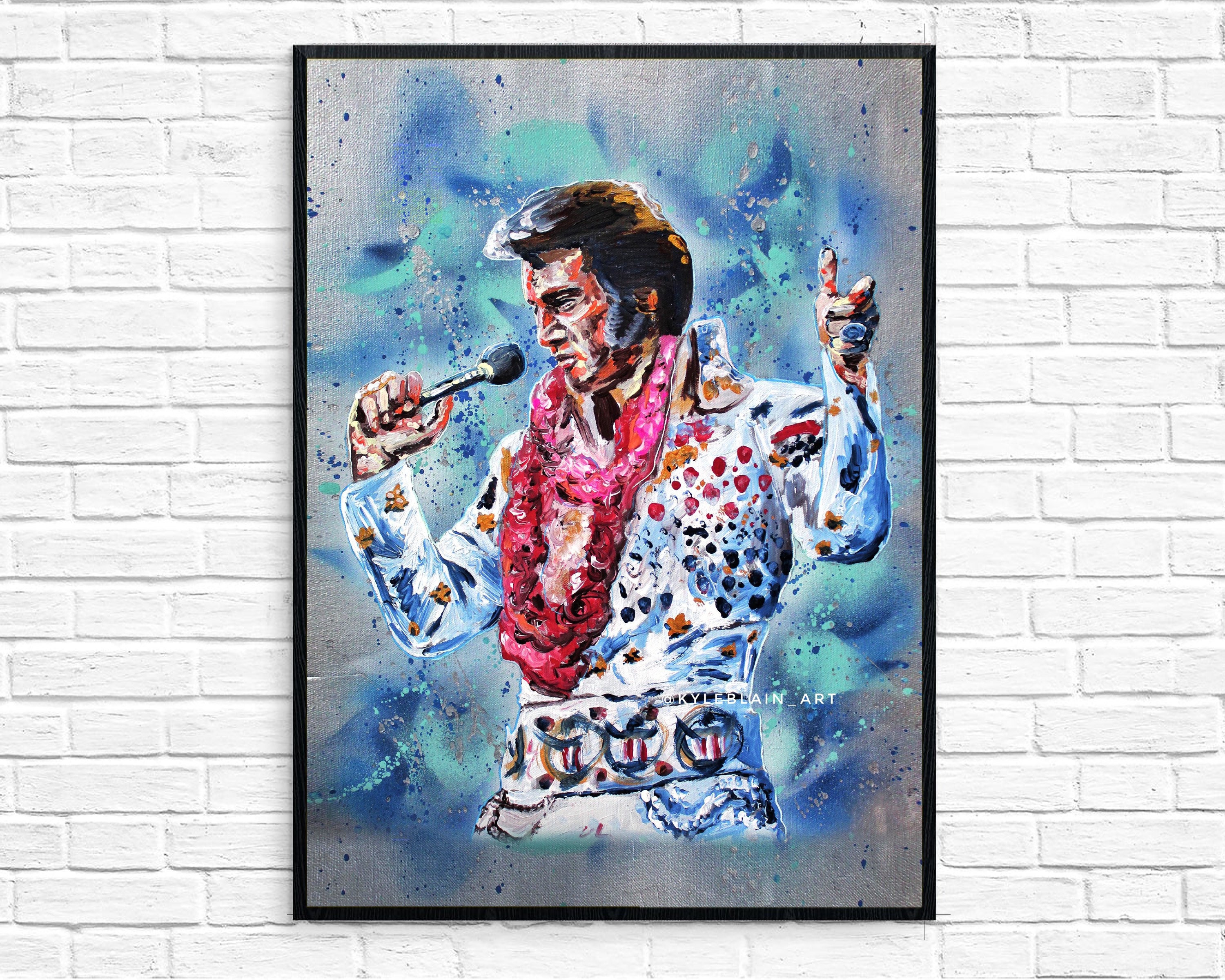 Elvis Painting A3 Poster Print - Hand Signed by @kyleblain_art - Etsy
