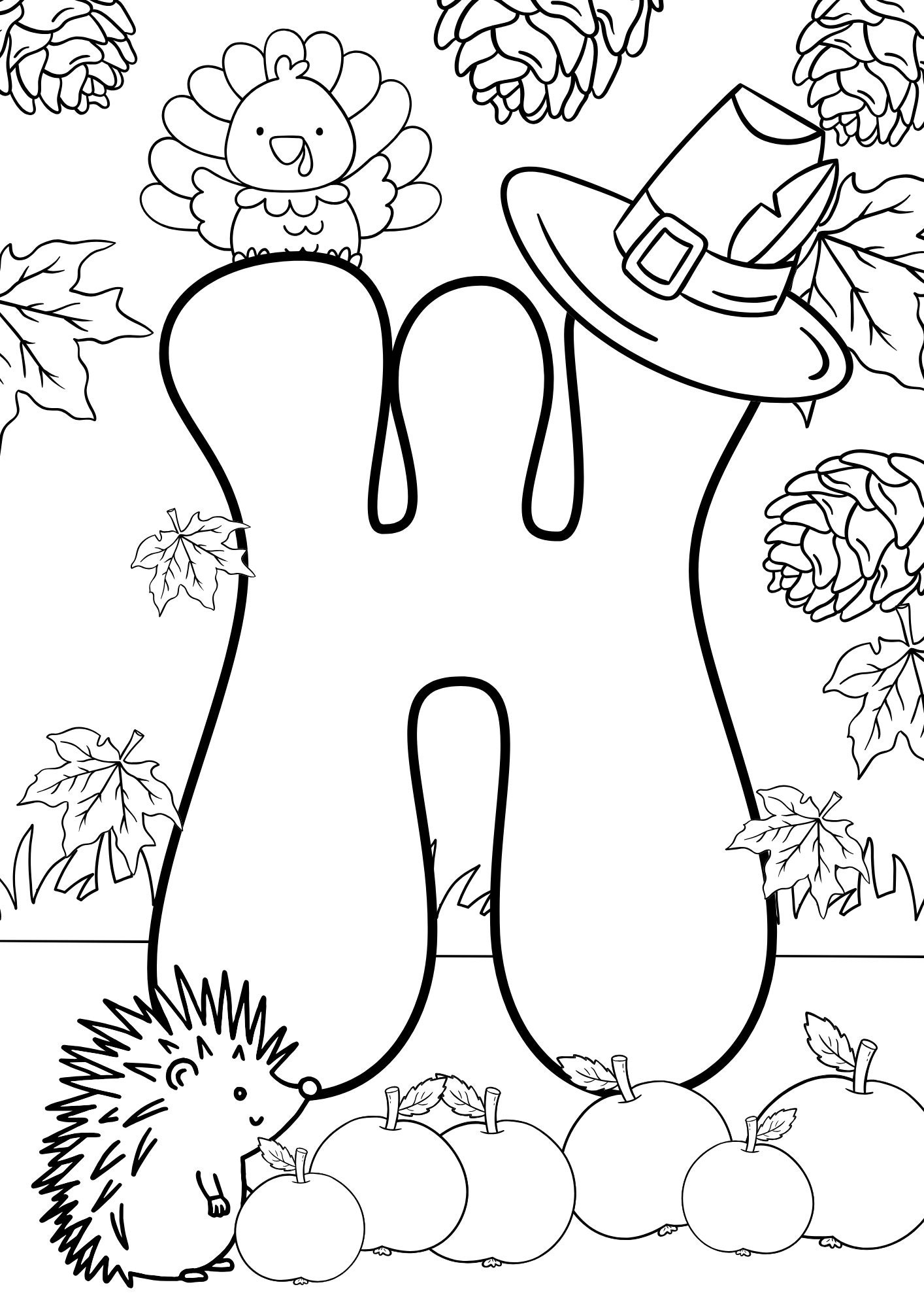 Thanksgiving Coloring Sheet | Printable Coloring for Fall ...