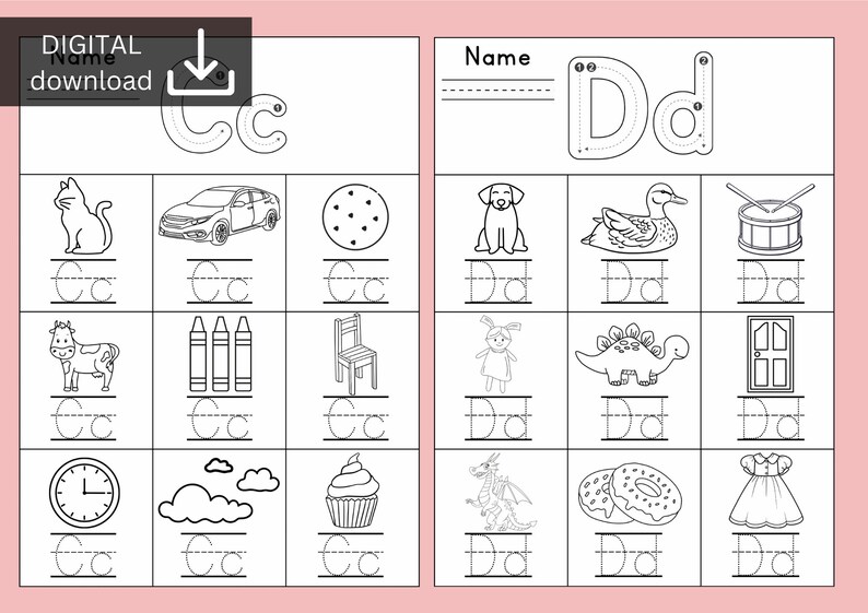 26 ABC Printable Alphabet Sounds Worksheets Letter Formation Practice ...