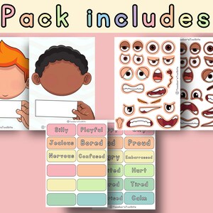 Emotion Flashcards Printable | Build a Face Activity | Emotional ...