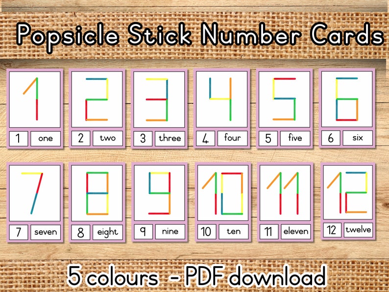 Popsicle Stick Activity Numbers Lolly Stick Activity Number - Etsy