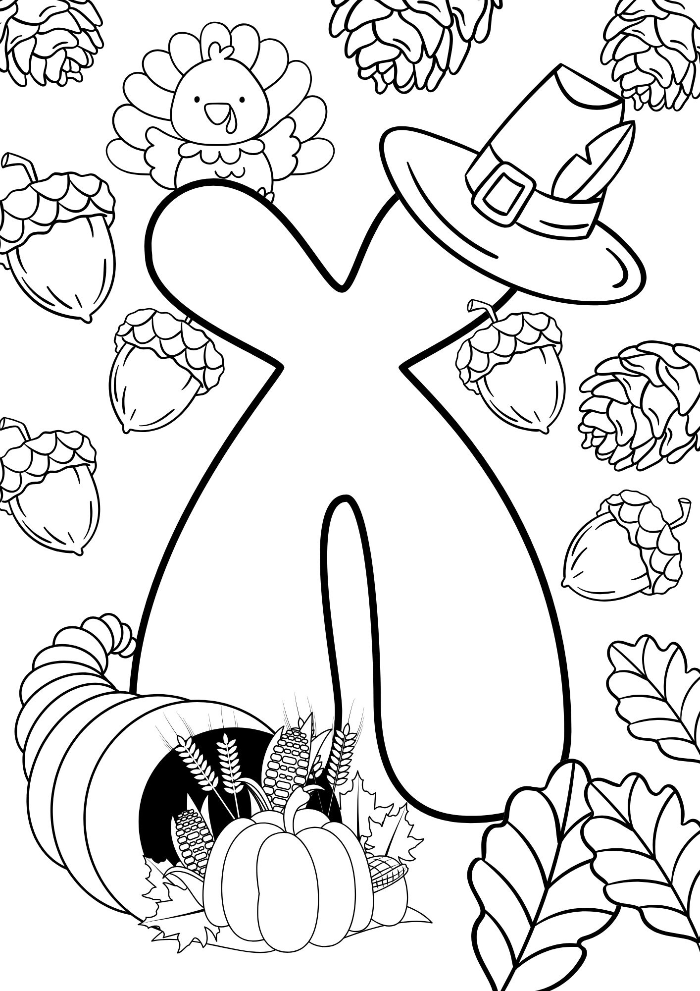 Thanksgiving Coloring Sheet | Printable Coloring for Fall ...