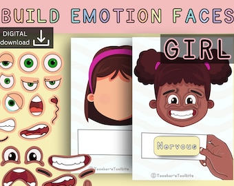 Emotion Flashcards Printable | Build a Face Activity | Emotional ...