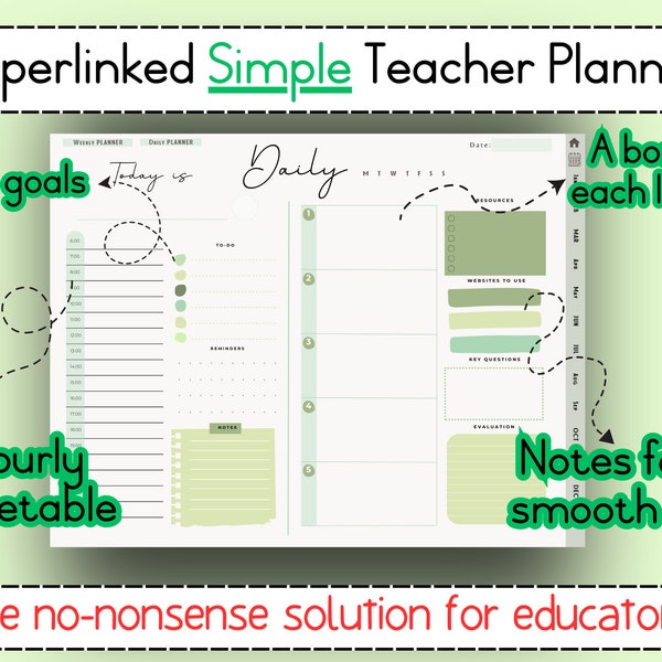 Digital Teacher Planner - Etsy