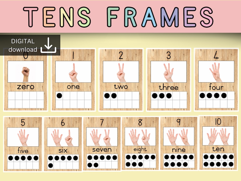 Tens Frame Number Cards Printable Maths Mastery 0-10 Numeral Flash ...