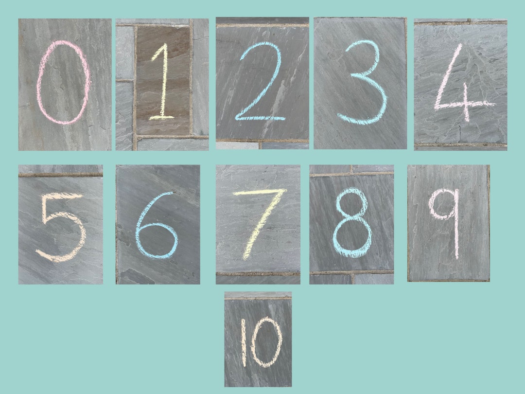 Chalk Number Cards Sidewalk Digits 0-10 Numbers Printable EYFS Resource ...