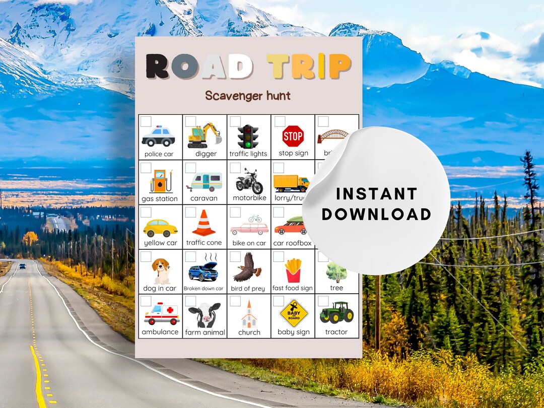 Road Trip Activites | Road Trip Bingo | Car Journey Game for Children ...