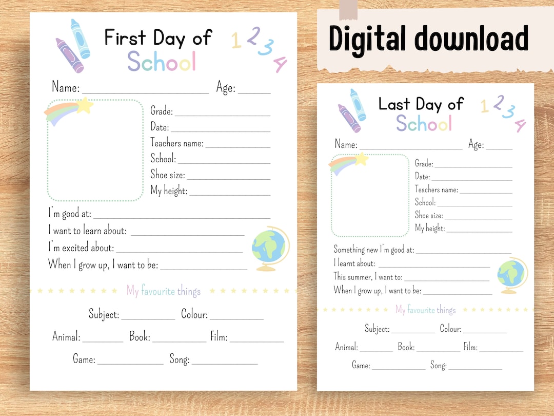 Back to School Printable, First Day of School Questionnaire, Back to ...