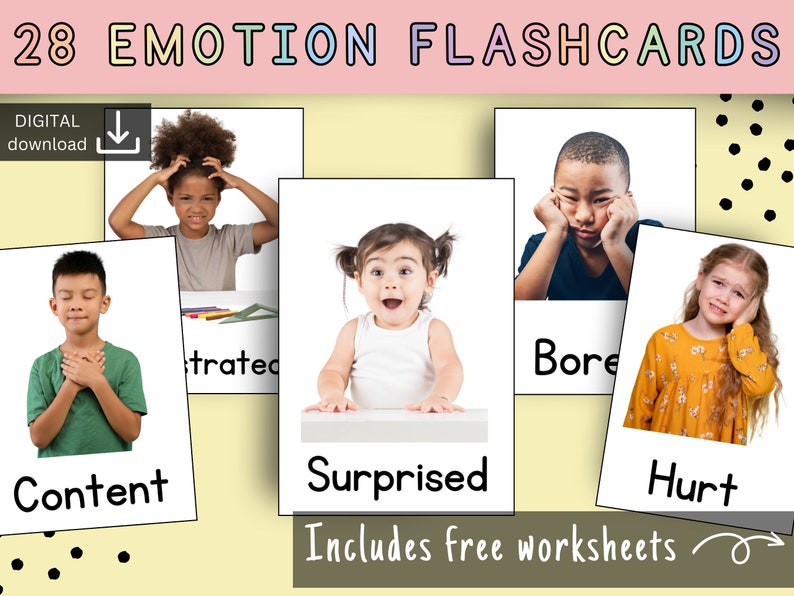 Photo Emotion Flashcards Printable | Features Real Children Photo ...