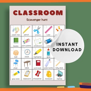 Printable Classroom Scavenger Hunt| First Day of School Game | New ...