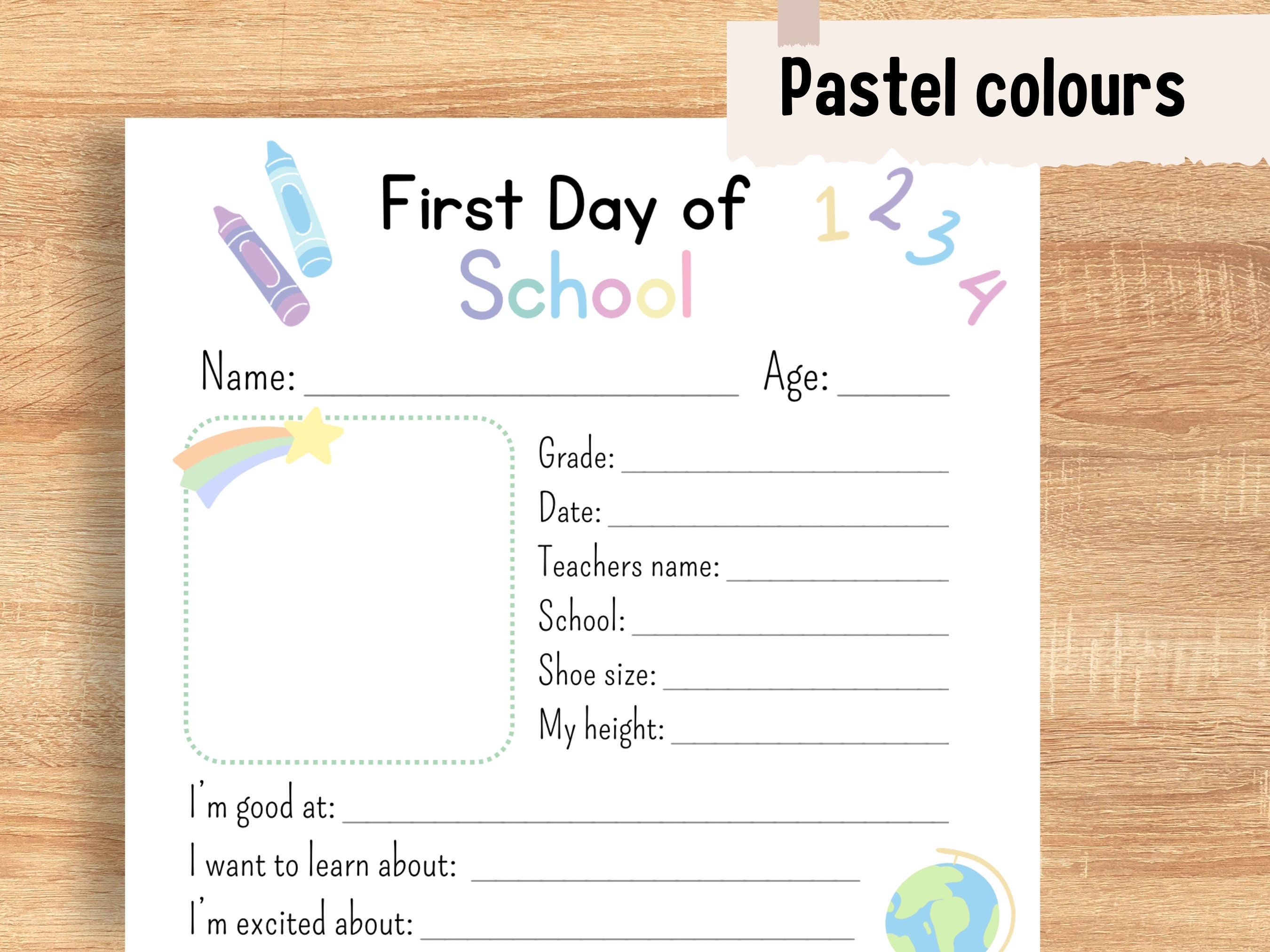 Back to School Printable, First Day of School Questionnaire, Back to ...