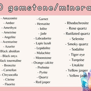 Gemstones Printable Flashcards Minerals and Crystals Matching ...