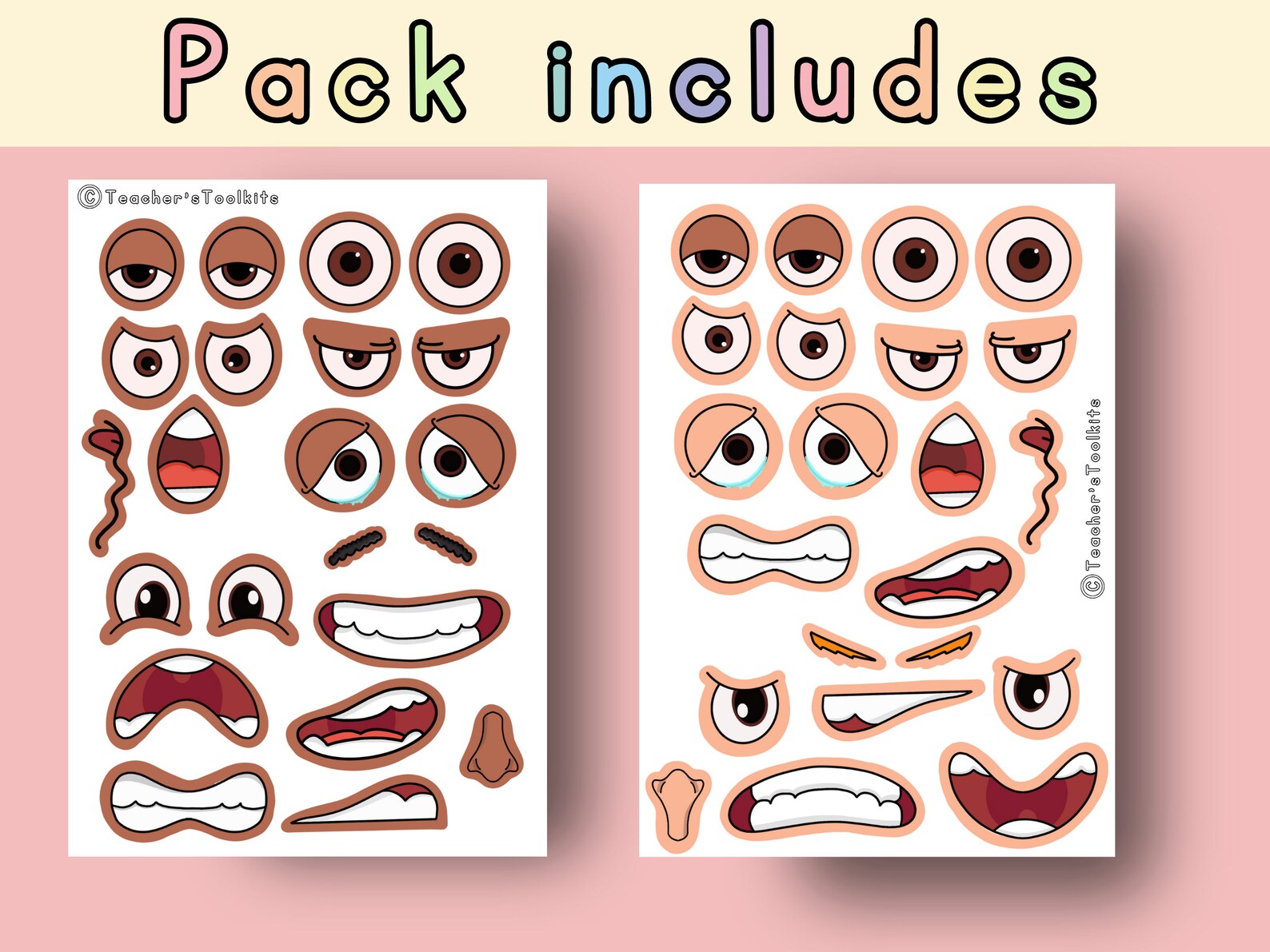 Emotion Flashcards Printable | Build a Face Activity | Emotional ...