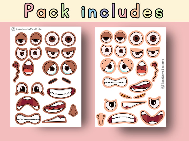 Emotion Flashcards Printable | Build a Face Activity | Emotional ...