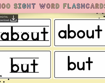 First 100 Fry Sight Words Sight Word Flashcards - Etsy