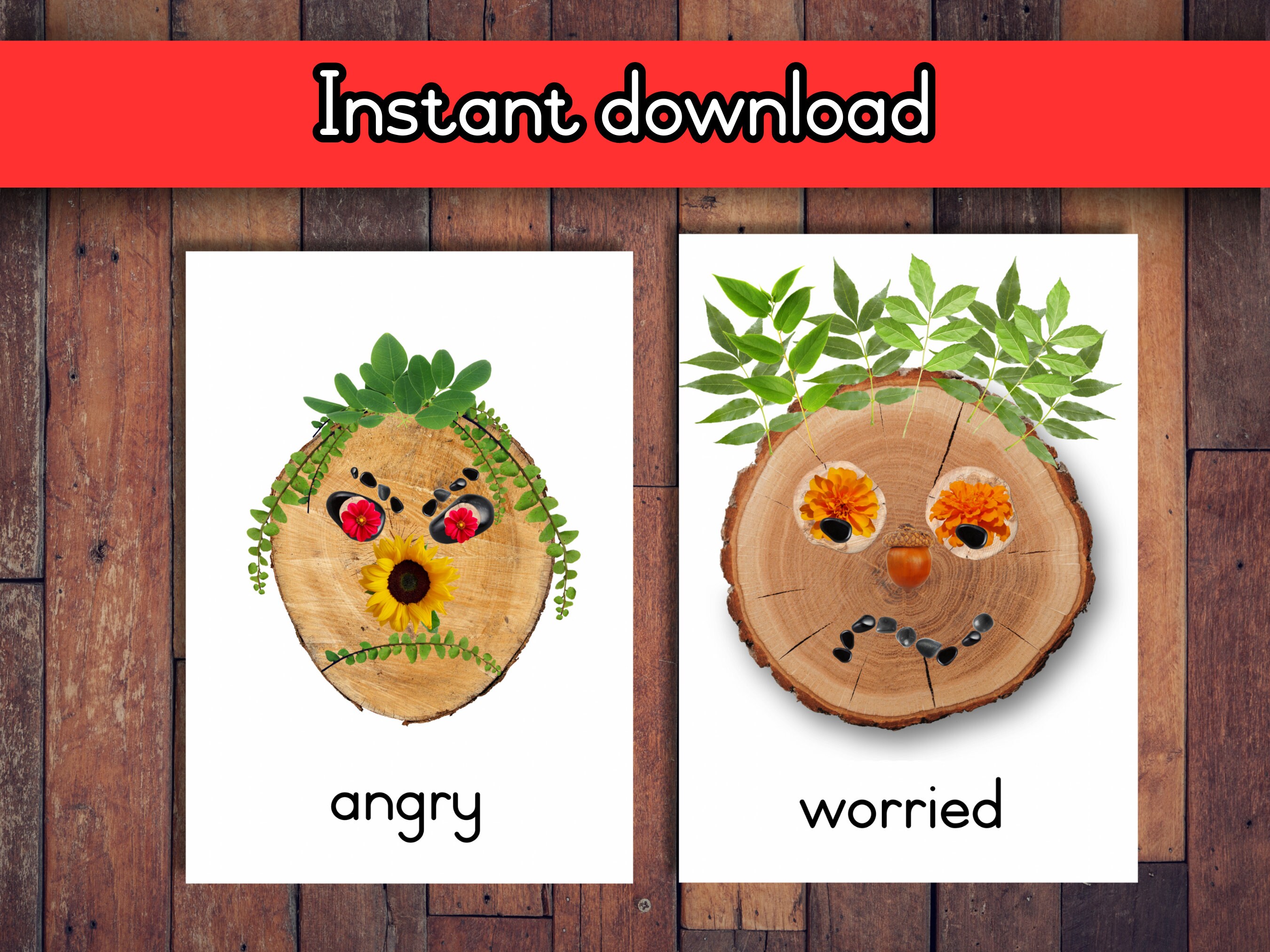 Loose Parts Play Emotions Activity, Feelings Flashcard, Reggio Inspired ...