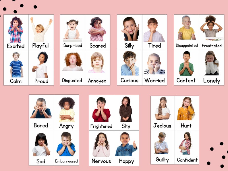 Photo Emotion Flashcards Printable | Features Real Children Photo ...