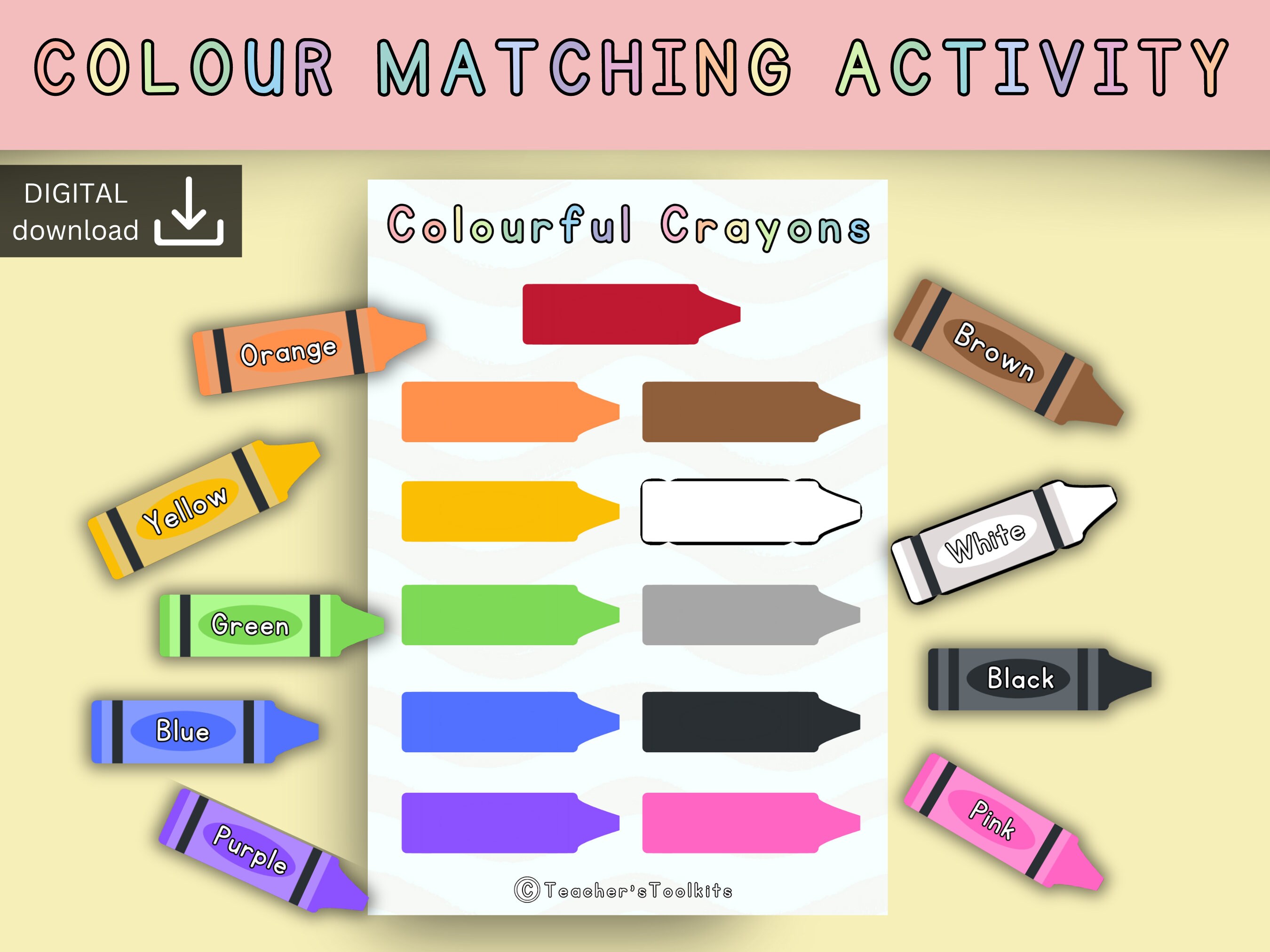 Color Matching Game Busy Book Printable Educational - Etsy