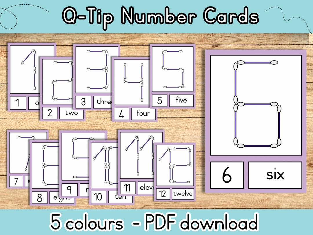 Q-tip Number Activity for Kindergarten Cotton Bud Play Independent ...