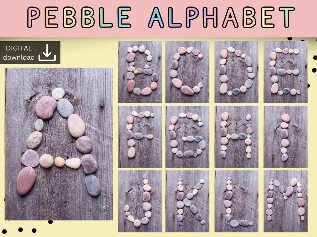 Pebble Alphabet Cards Printable | Nature Letters Digital Download ...