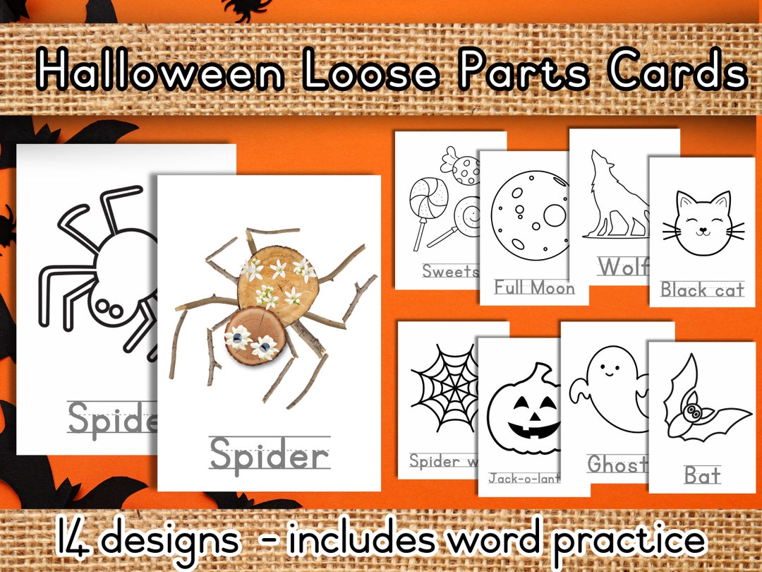 Loose Parts Cards Halloween for Children, Halloween Themed Loose Parts ...