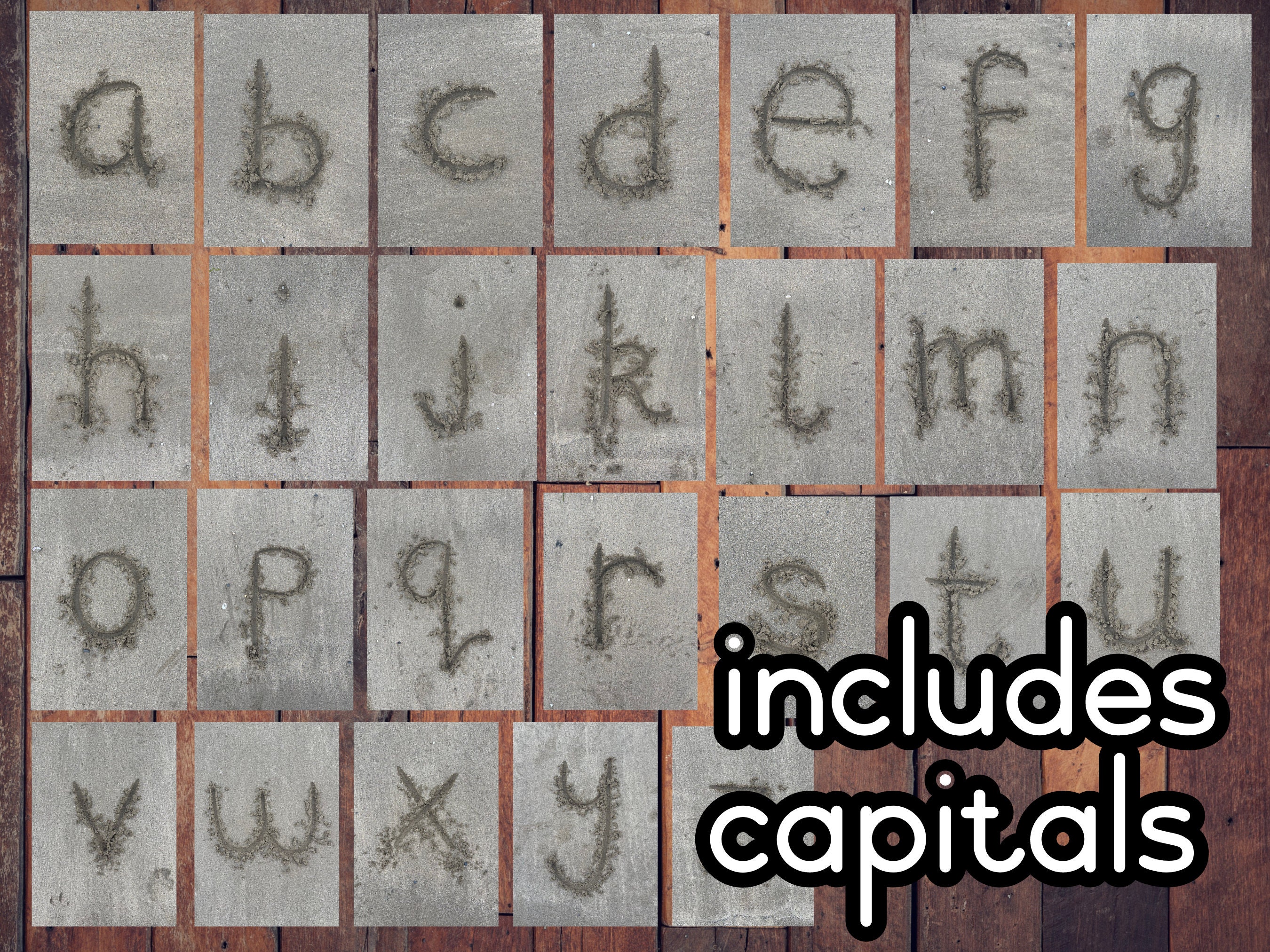 Beach Sand Alphabet Card Printable Download Natural Seaside - Etsy