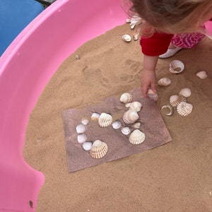 Beach Number Cards Sand Shells Seaside 0-10 Numbers Printable EYFS ...