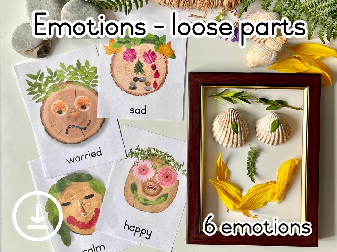 Loose Parts Play Emotions Activity, Feelings Flashcard, Reggio Inspired ...