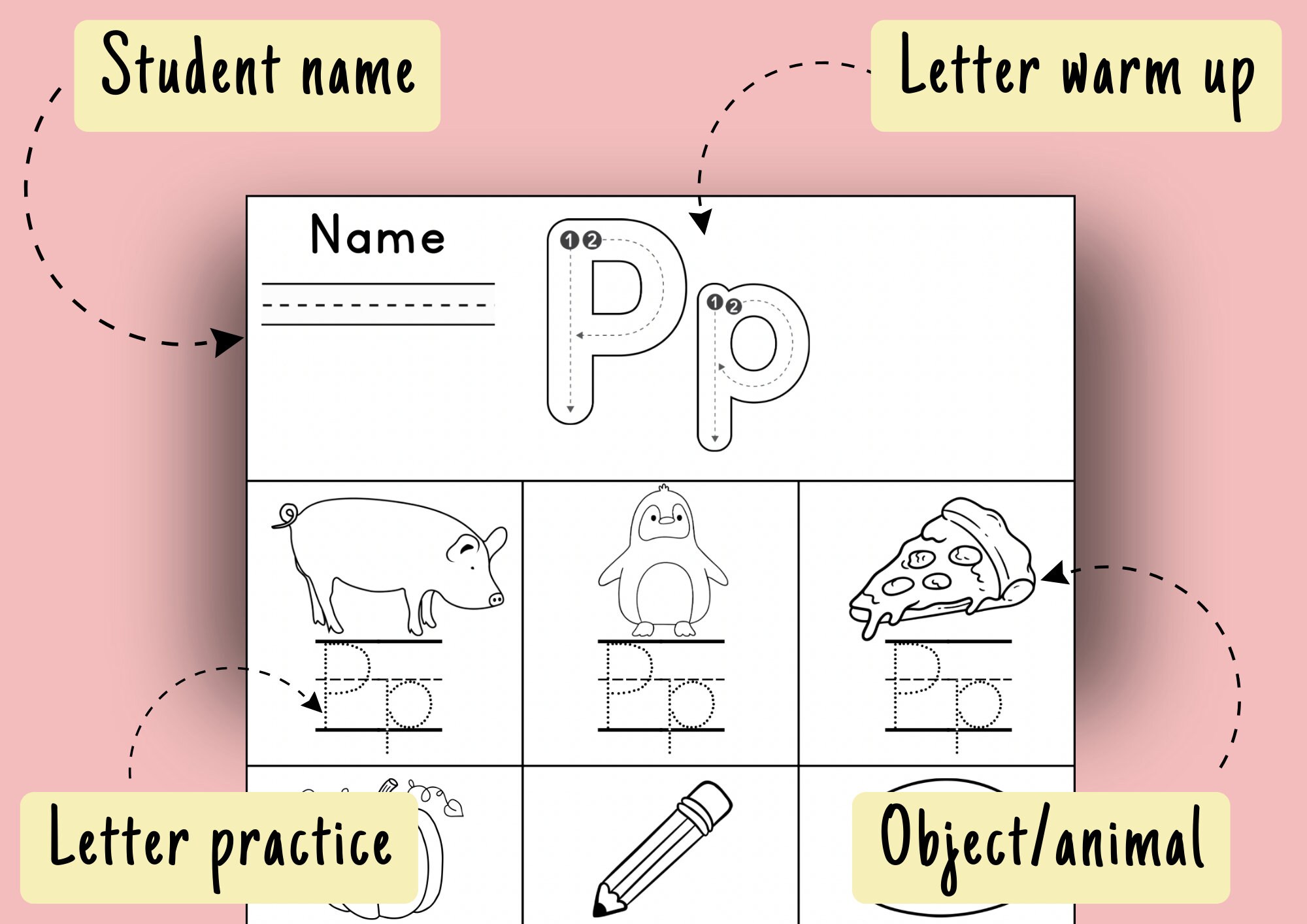 26 ABC Printable Alphabet Sounds Worksheets Letter Formation Practice ...