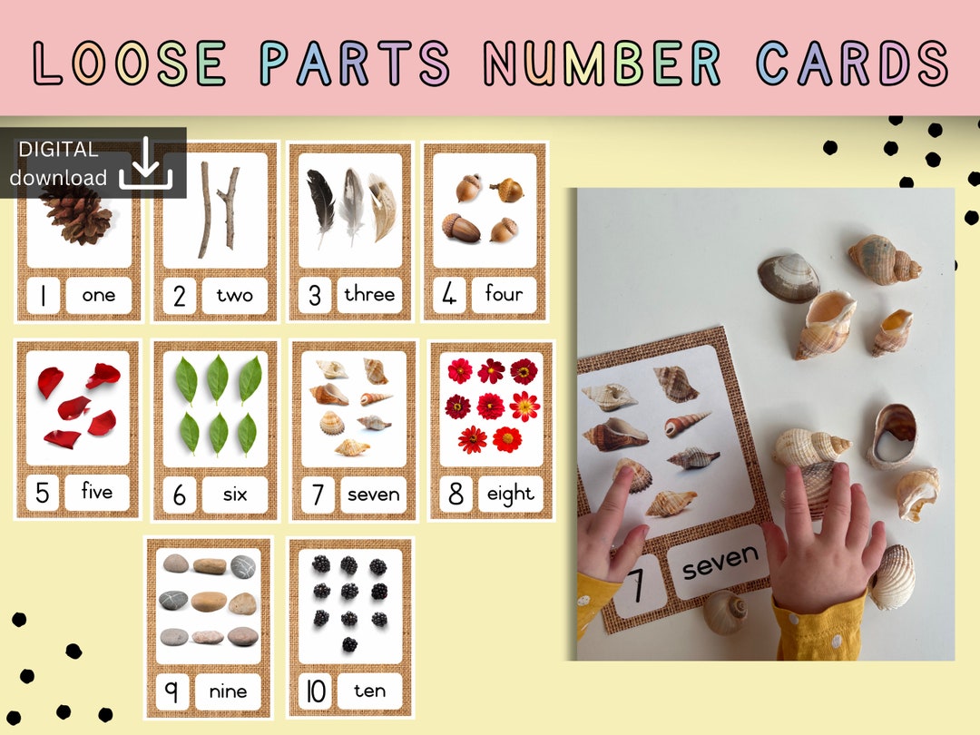 Loose Parts Number Cards | 0-10 Flashcards Printable | Digital Download ...