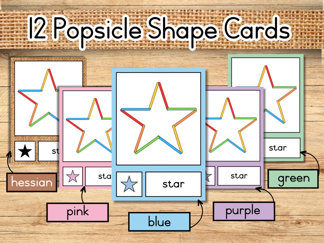Popsicle Stick Activity Card for Toddlers Shape Flashcards for ...
