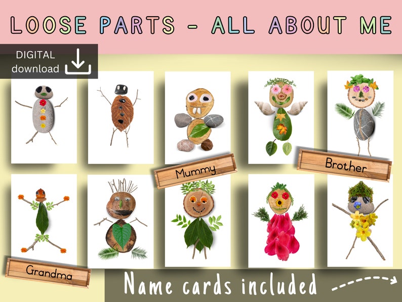Loose Parts All About Me Cards | All About Me Cards | My Family ...