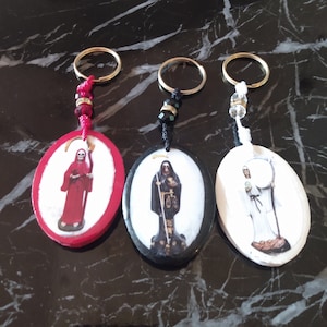 Santa Muerte Wooden Keychain - Etsy