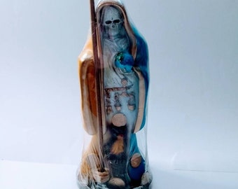 Blue Santa Muerte Statue - Etsy