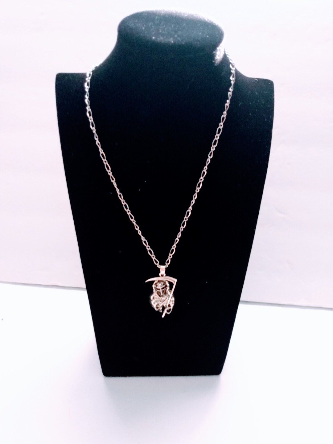 Santa Muerte Necklace on Adjustable Silver Chain - Etsy