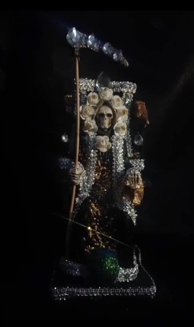 Santa Muerte Negra En Thorno Holy Death Black on Throne Polished ...
