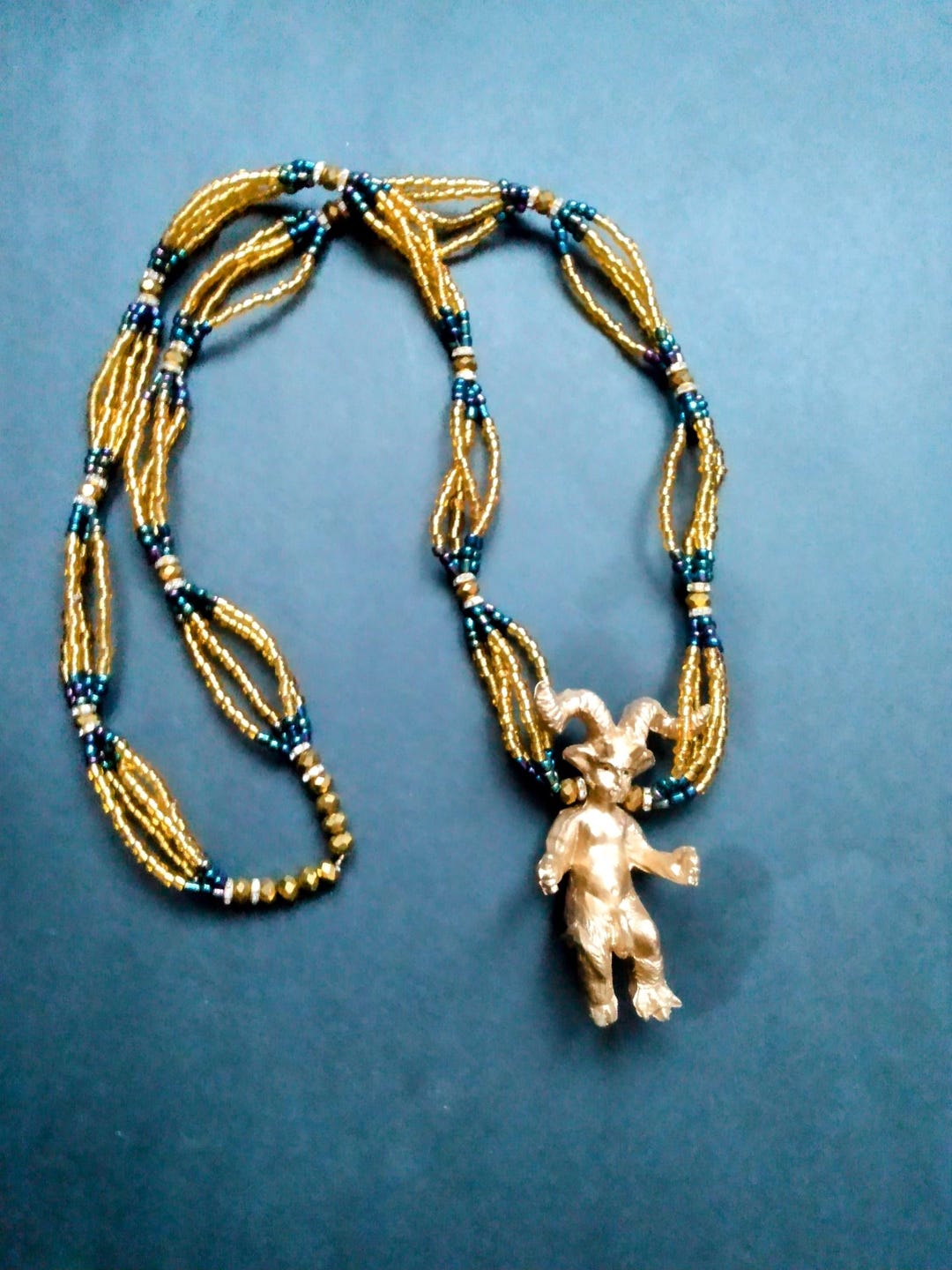 Gold Demon Devil Mazo Necklace Angelito Negro Dorado - Etsy